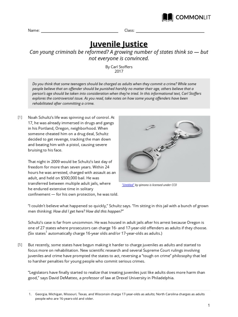Juvenile Justice: Can Young Criminals Be Reformed? A Growing Number of ...