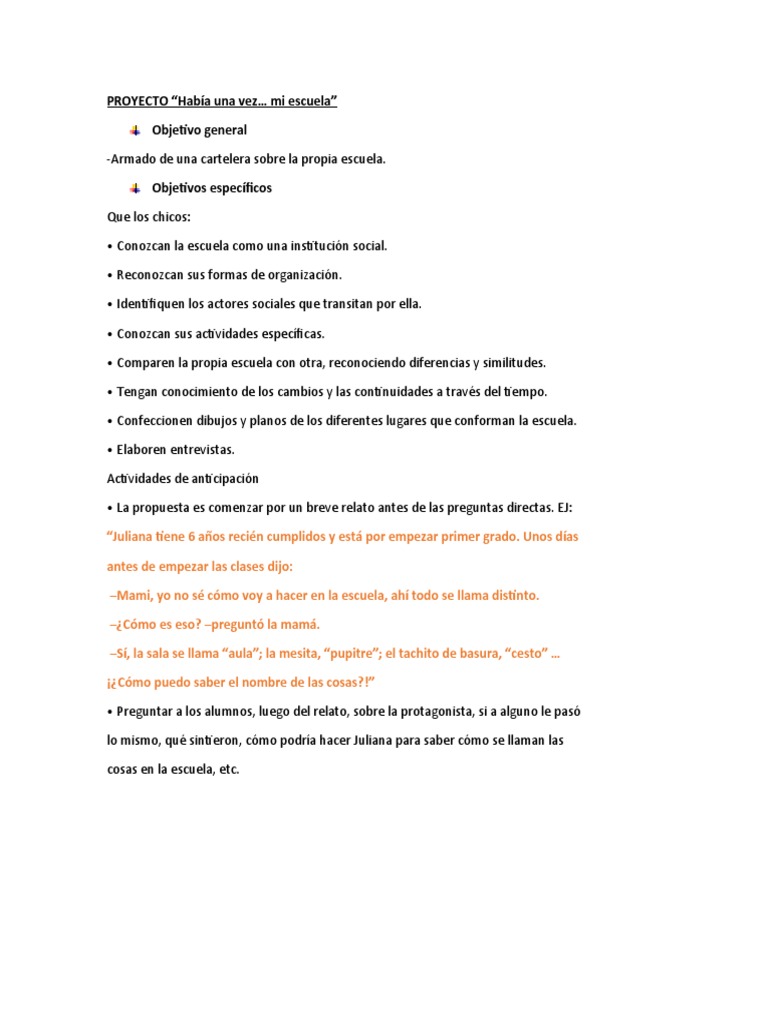 PROYECTO - Escuela | PDF