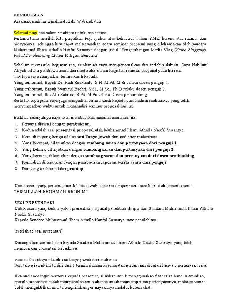 Teks Moderator Sempro | PDF