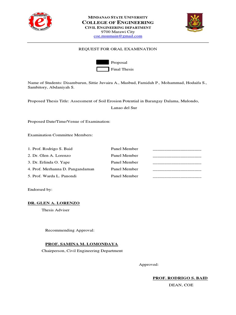 Thesis Proposal Defense Form Aira | PDF