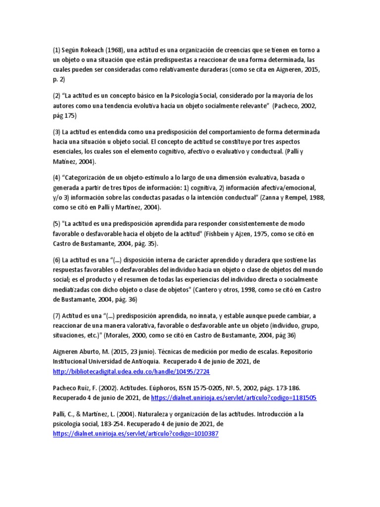 Definición y Concepto de Actitud | PDF | Actitud (psicología ...