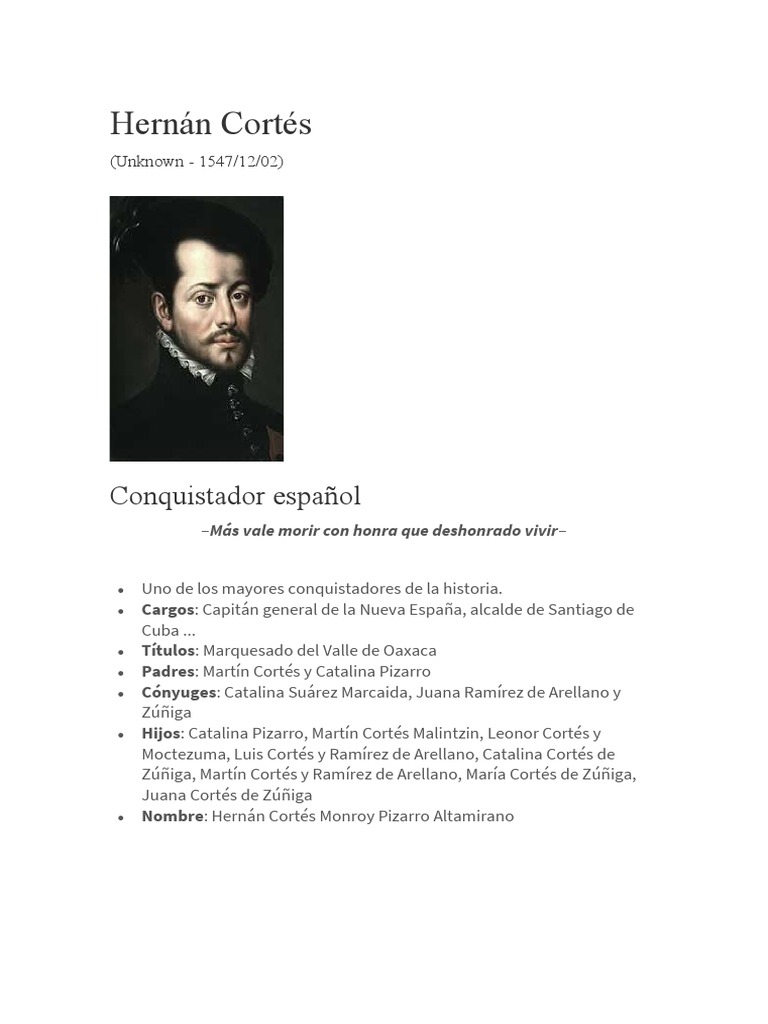Hernán Cortés Biografia | PDF