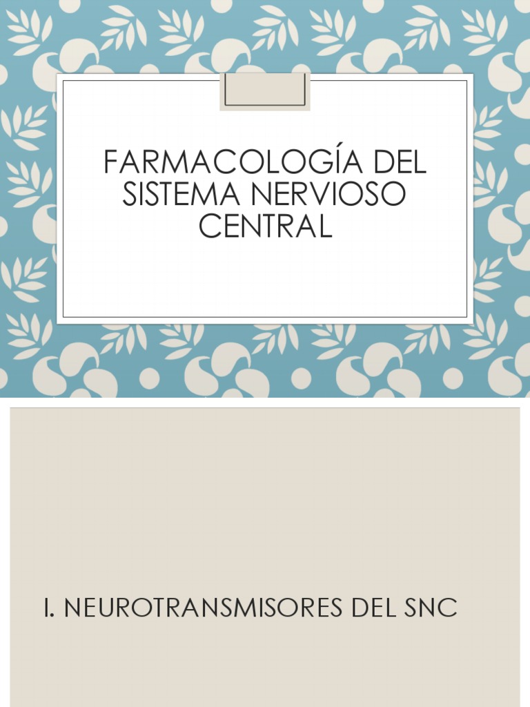 Fármacos Del Sistema Nervioso Central | PDF | Antipsicótico | Antidepresivo