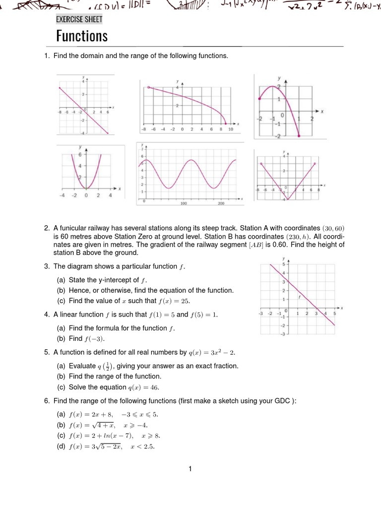 Functions Ex Sheet 2022 | Download Free PDF | Function (Mathematics) | Quadratic Equation