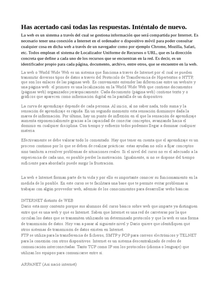 El origen de Internet y la distinción entre la Red y la World Wide Web ...