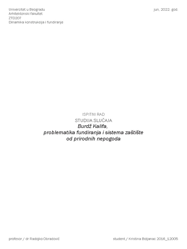 Burdz Kalifa - Fundiranje | PDF