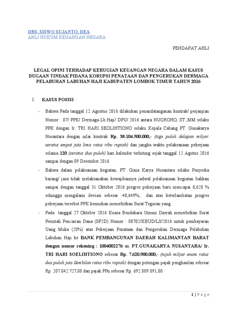 LEGAL OPINI Labuhan Haji 1 Rev | PDF