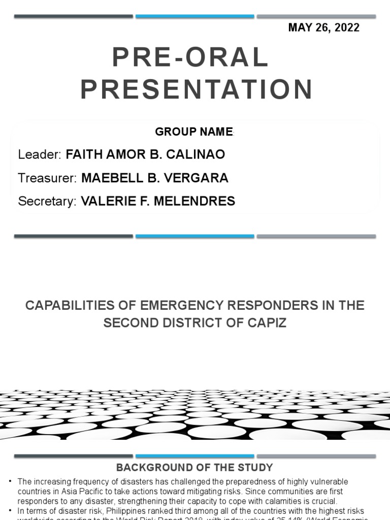 Template For Pre Oral Presentation Melendres | PDF | Survey Methodology | Hazards