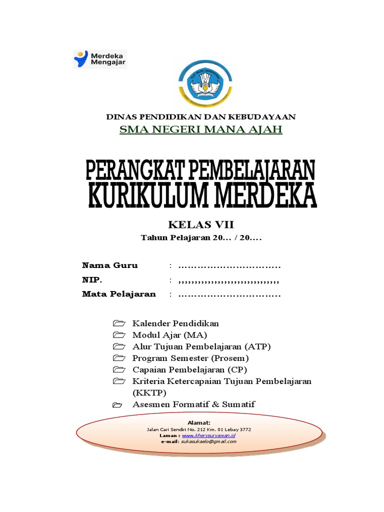 Desain Cover Perangkat Pembelajaran | PDF