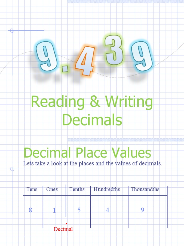 Reading and Writing Decimals | PDF