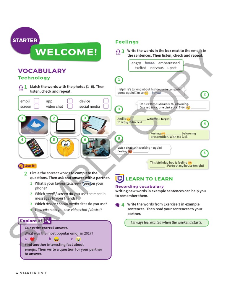 Own It 3 - Student's Book - Starter-Unit 2 | PDF | Linguistics