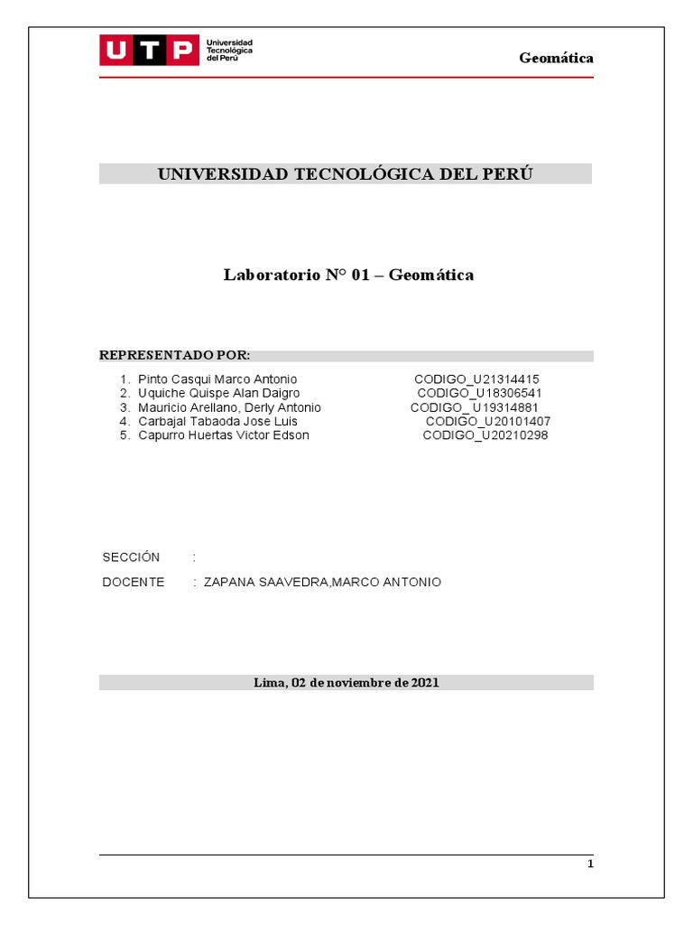 Laboratorio 1-Geomatica | PDF | Sistema de Posicionamiento Global | Geomática