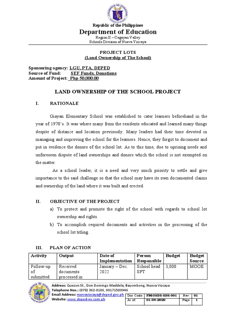Project School Lot Titling | Download Free PDF | Government
