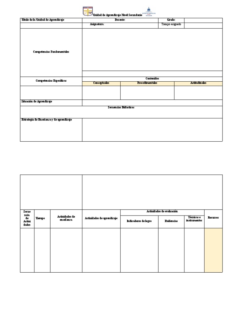 Esquema de Secuencia Didactica 2022-2023 | PDF