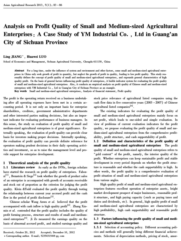 Profit Quality-Potofolio | PDF