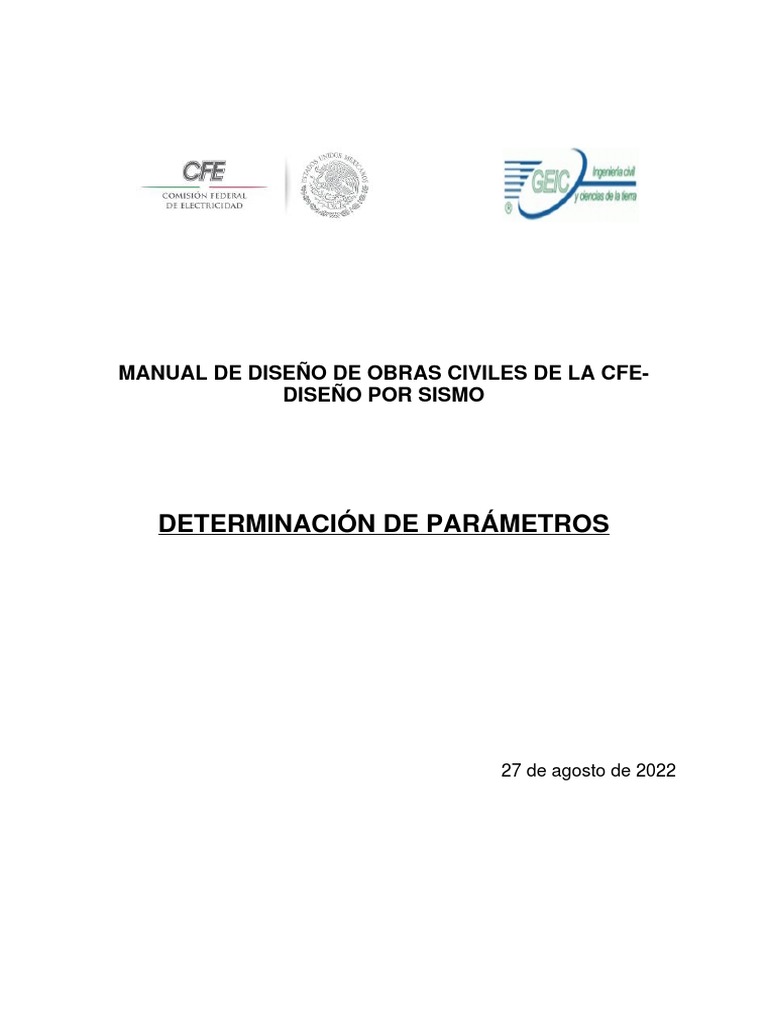 Determinación de Parámetros: Manual de Diseño de Obras Civiles de La Cfe-Diseño Por Sismo | PDF ...
