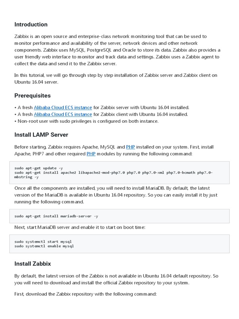 Zabbix Installation | Download Free PDF | Sudo | My Sql