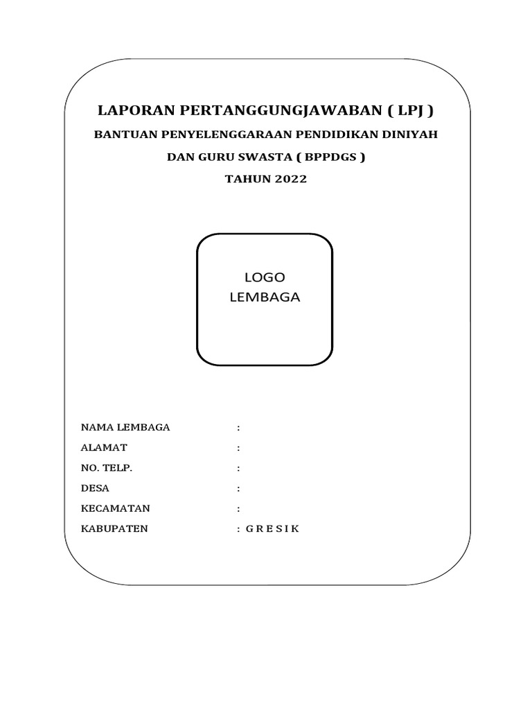 Contoh LPJ Bppdgs 2022 | PDF