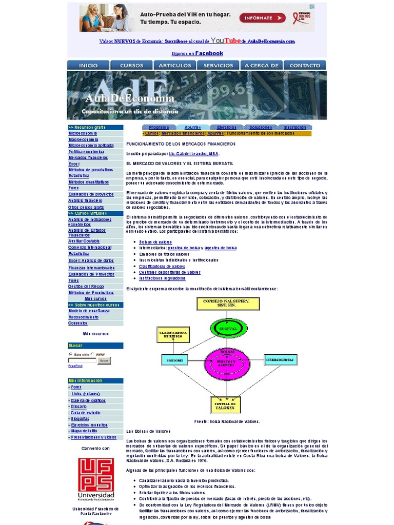 Funcionamiento Del Sistema Financiero | PDF | Compartir (Finanzas) | Bolsa