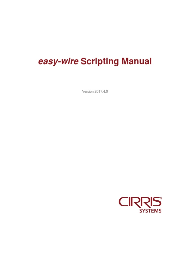Easy-Wire Scripting Manual.2017.4.0 | PDF | Scripting Language | Programming