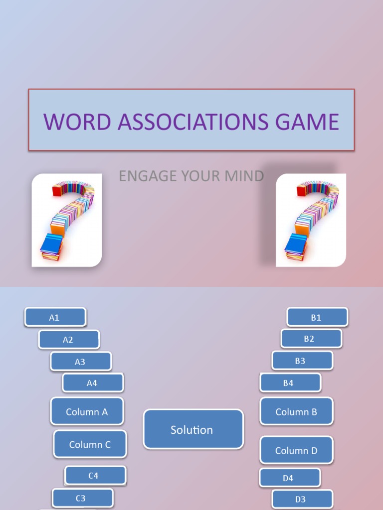 Word Associations Game 1 Games Icebreakers Warmers Coolers - 31991 ...