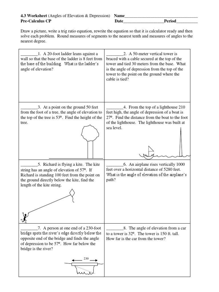 Geometry Advanced Worksheet | PDF | Cliff | Angle