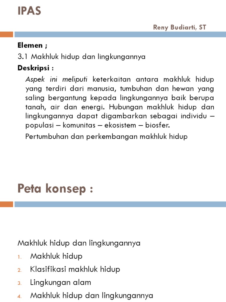 IPAS Makhluk Hidup & Lingkungannya-1 | PDF | Ilmu Sosial | Kesehatan ...