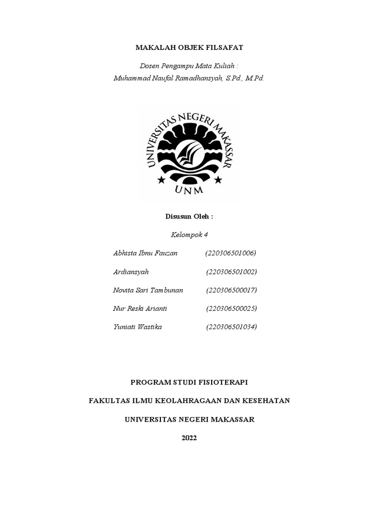 Objek Filsafat | PDF | Filsafat | Sains & Matematika