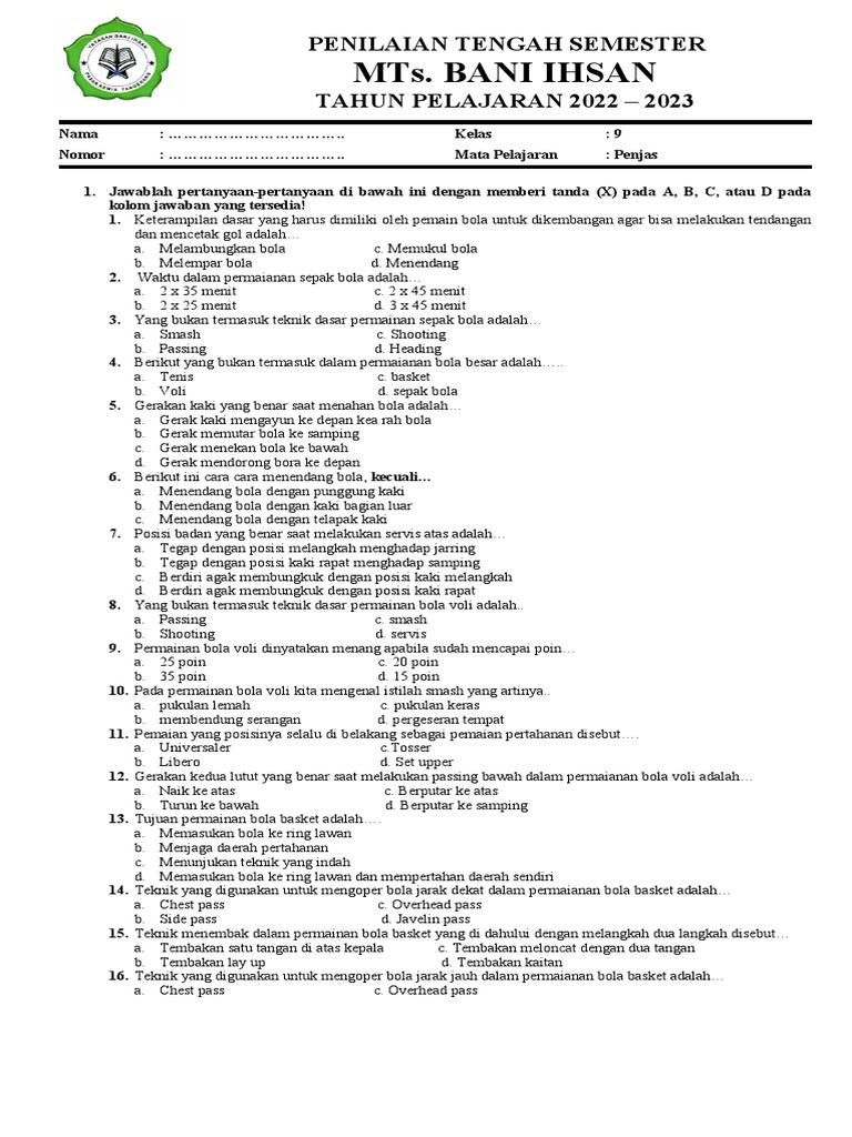 Kop Soal PTS Bi | PDF