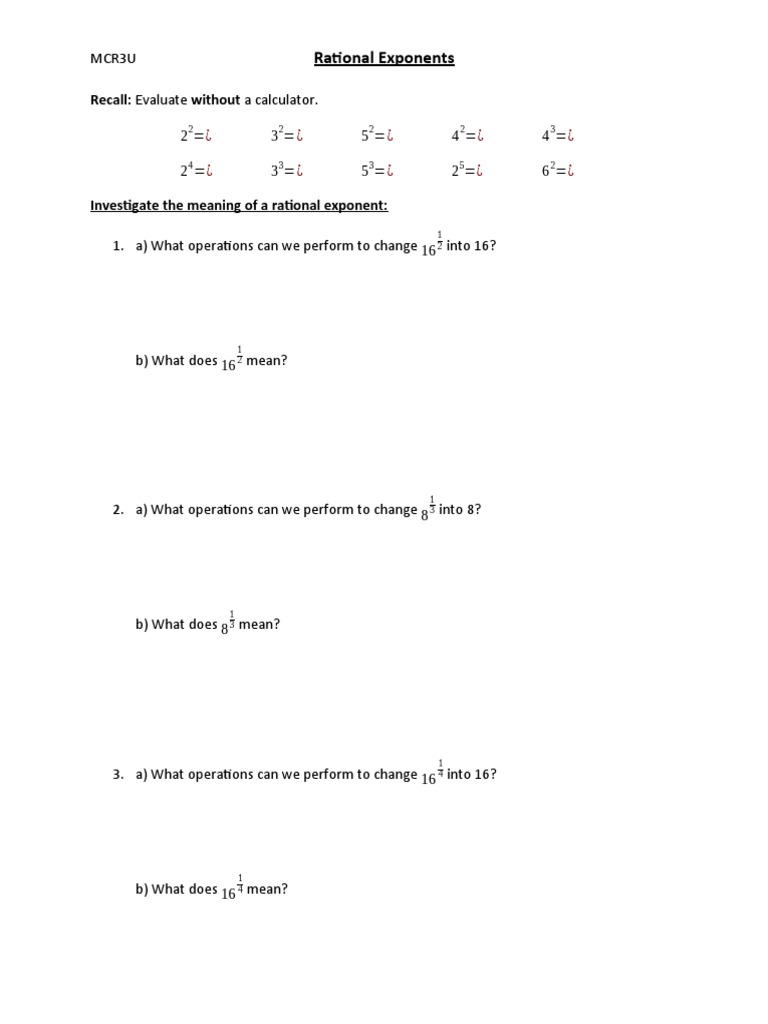 Lesson 2 Rational Exponents | PDF