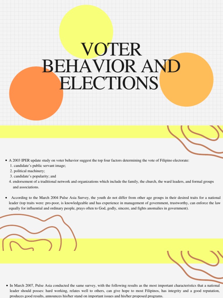 An Analysis of Voter Behavior, Election Trends, and the Impact of Patronage Politics in the ...