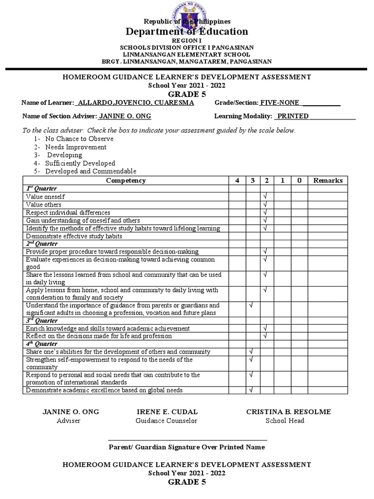HOMEROOM GUIDANCE LEARNErs | PDF | Learning | School Counselor