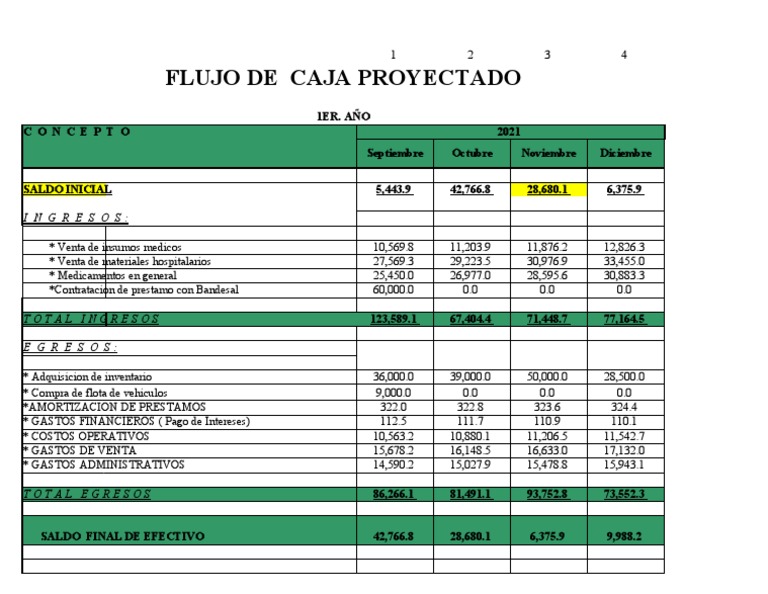 Flujo de Efectivo Proyectado | PDF