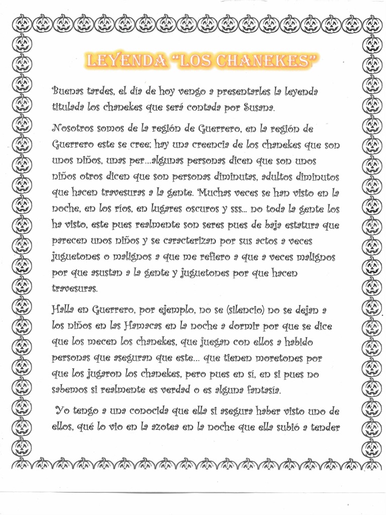 Leyenda Los Chanekes | PDF