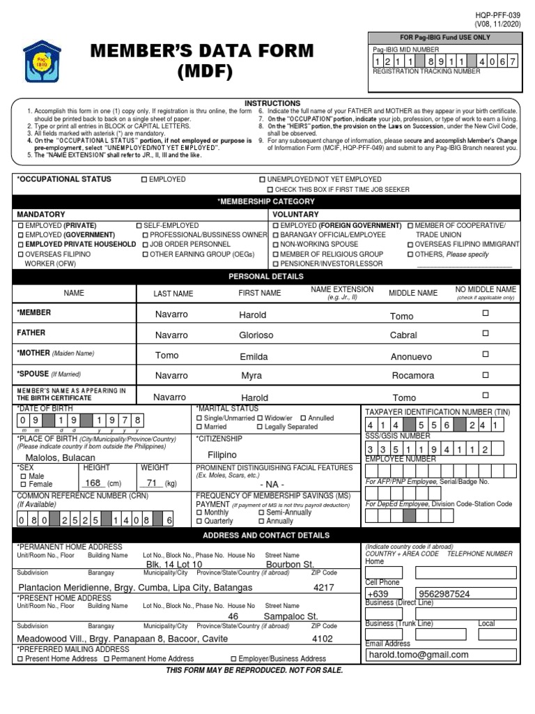 Pag Ibig Form H2 20022 | Download Free PDF | Employment | Cooperative