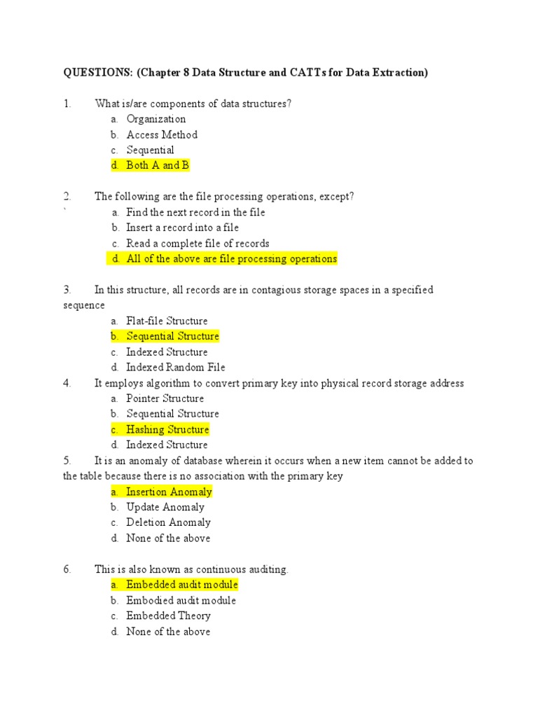Chapter 8 Quiz | PDF