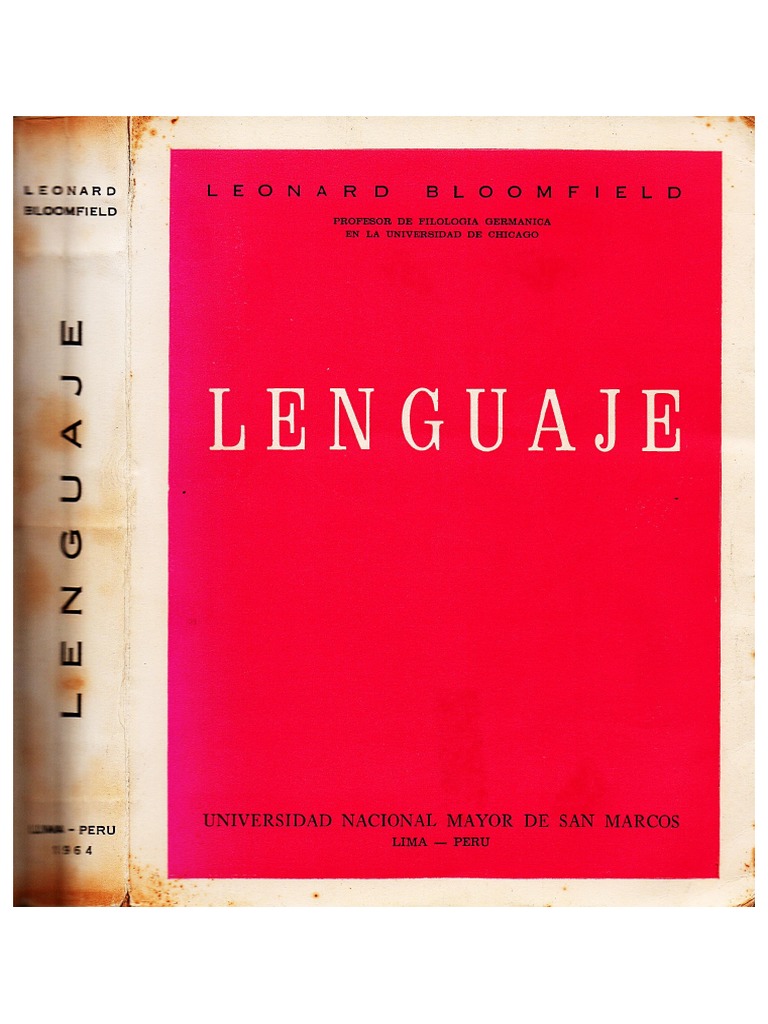 Lenguaje. Bloomfield UNMSM | PDF