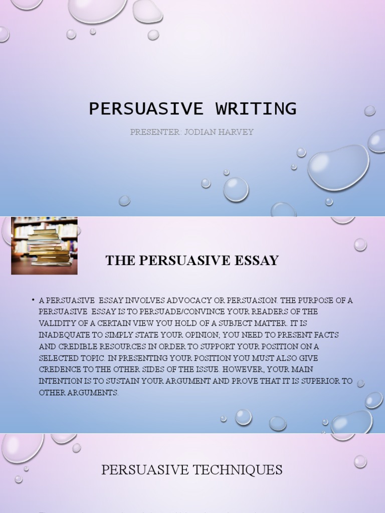 Persuasive Essay Writing Guide | PDF | Essays | Persuasion