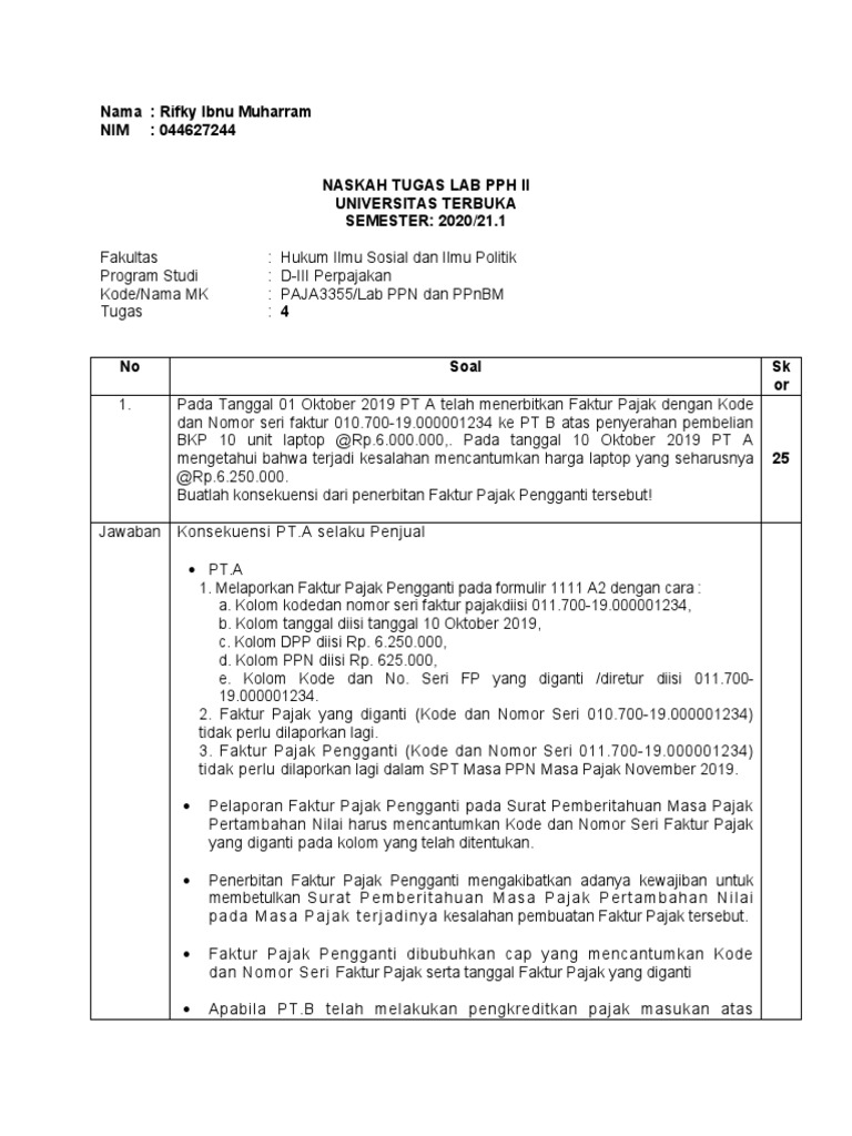 Naskah PAJA3355 Tugas4 | PDF