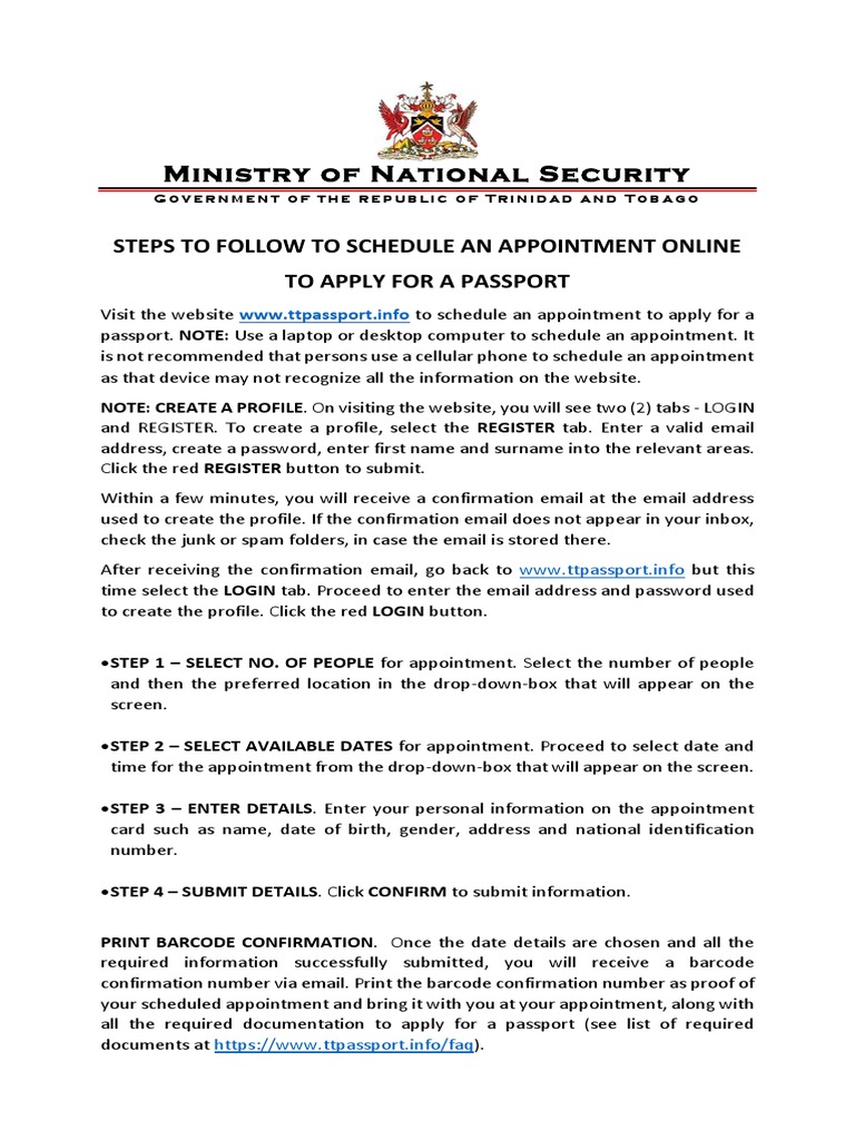 Steps To Follow To Schedule An Appointment Online To Apply For A ...