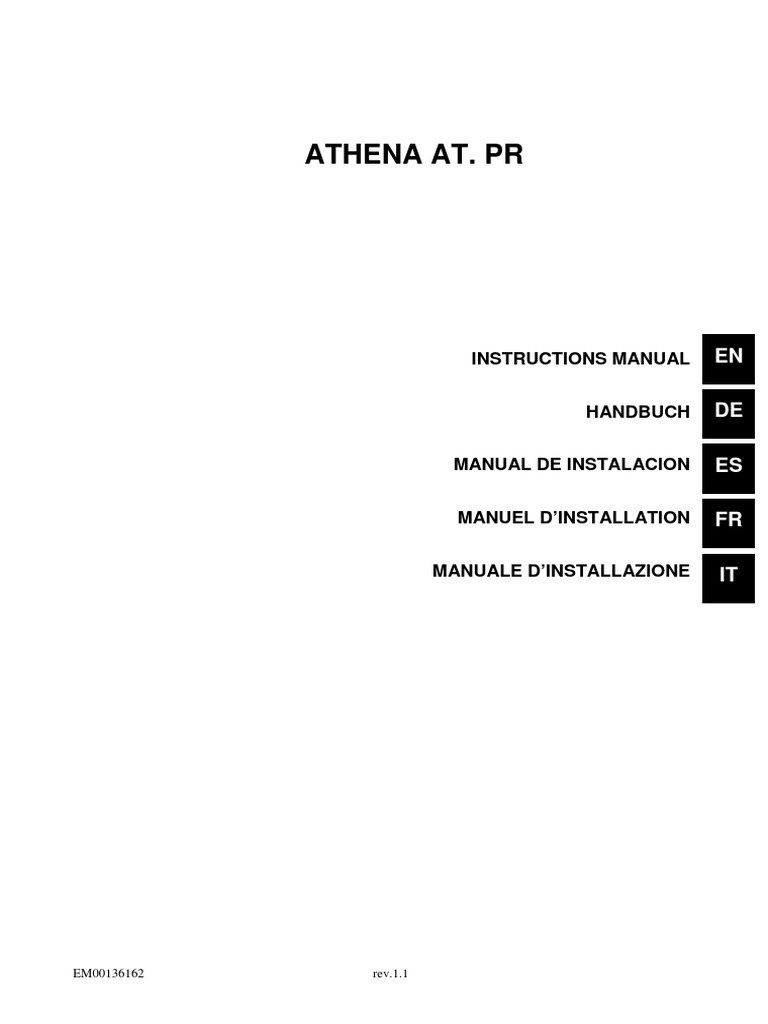 Athena PR Mode Emploi | PDF | Ph | Buffer Solution