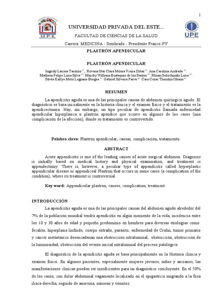 Plastron Apendicular 04-11-2022 | PDF | Gastroenterología ...