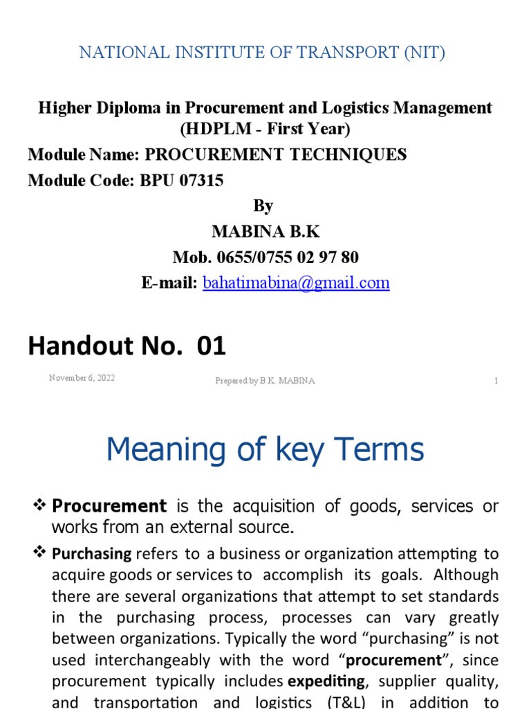 Procurement Notes | PDF | Goods | Procurement
