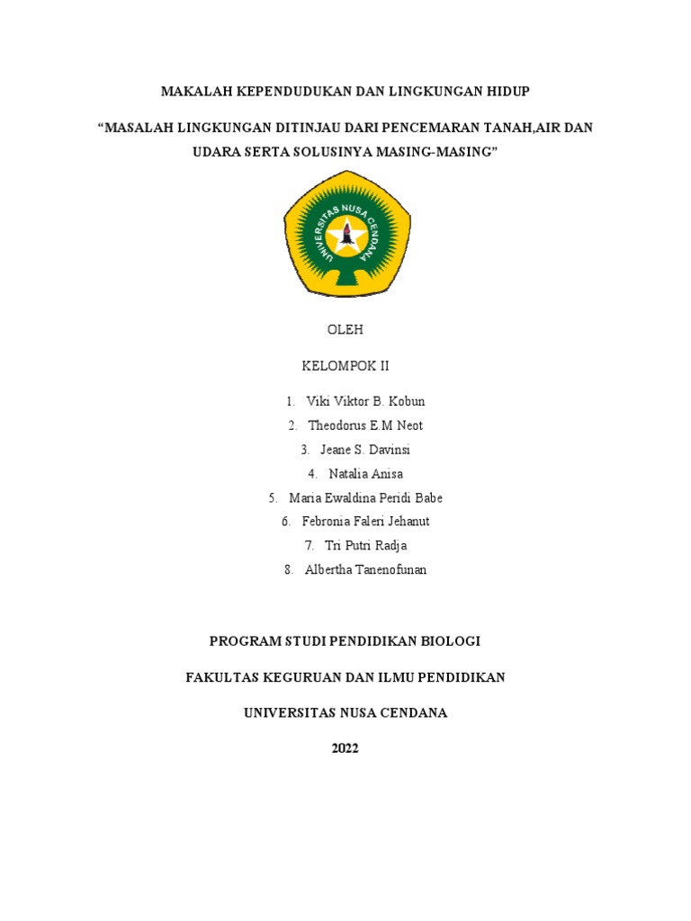 Makalah Kependudukan Dan Lingkungan Hidup | PDF Makalah Kependudukan Dan Lingkungan Hidup | PDF