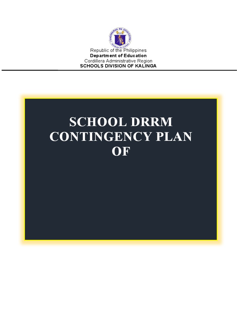 School DRRM Contingency Plan Sample | PDF | Tropical Cyclones | Monsoon