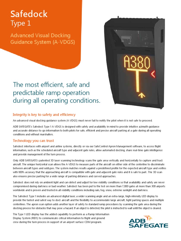 Adb Safegate Vdgs - Brochure | PDF | Airport