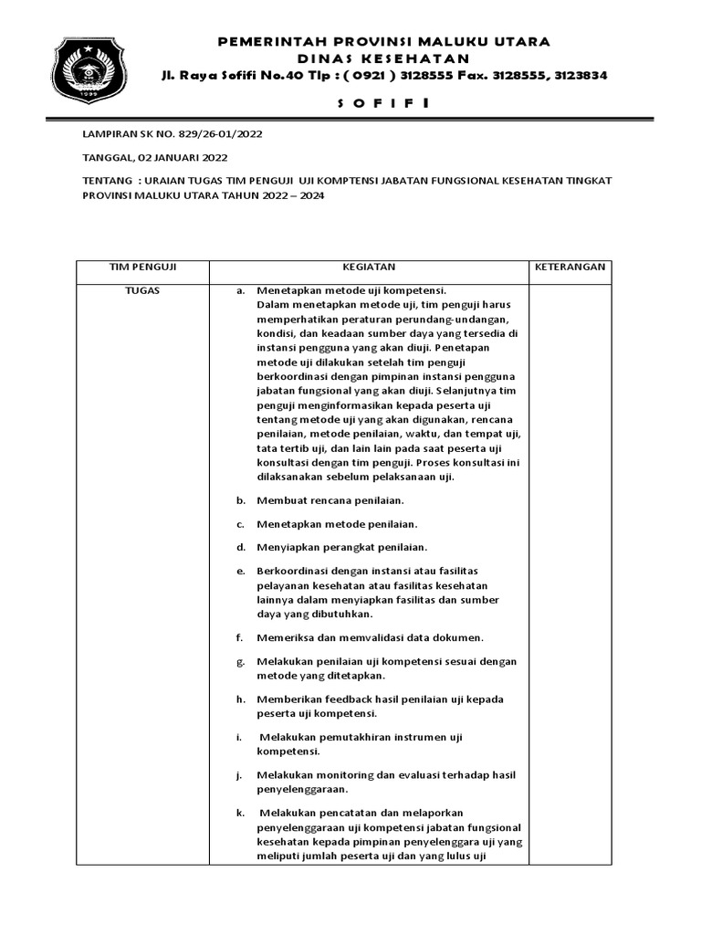 Uraian Tugas Tim Uji Kompetensi | PDF | Teknologi & Rekayasa