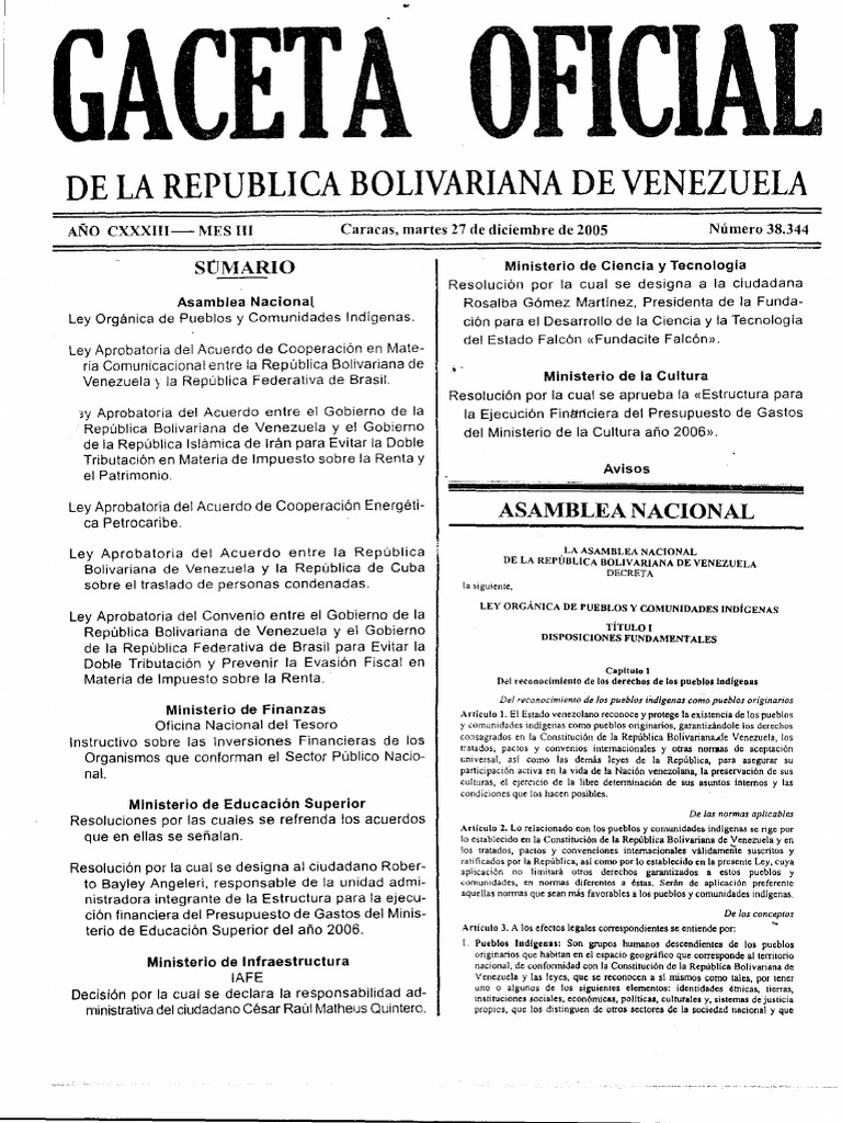 Ley-Organica de Pueblos y Comunidades Indigenas | PDF