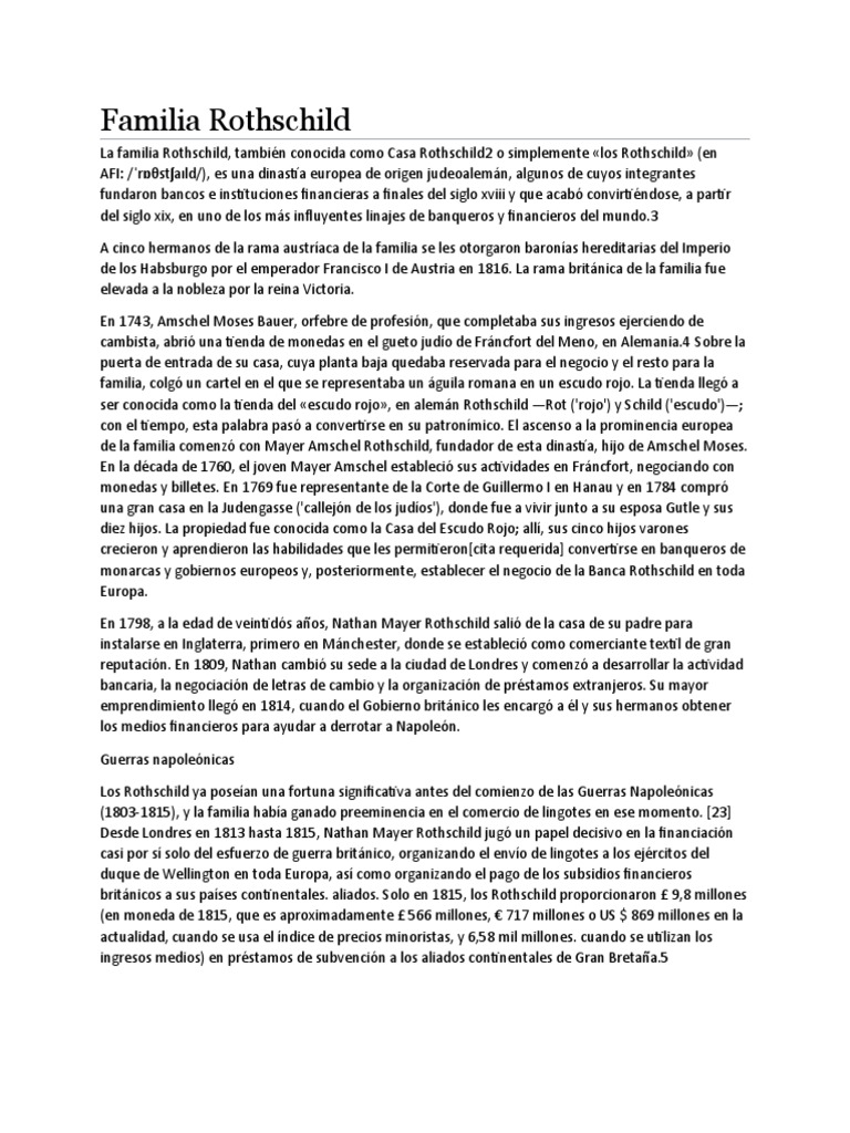 Familia Rothschild | PDF | Familia Rothschild