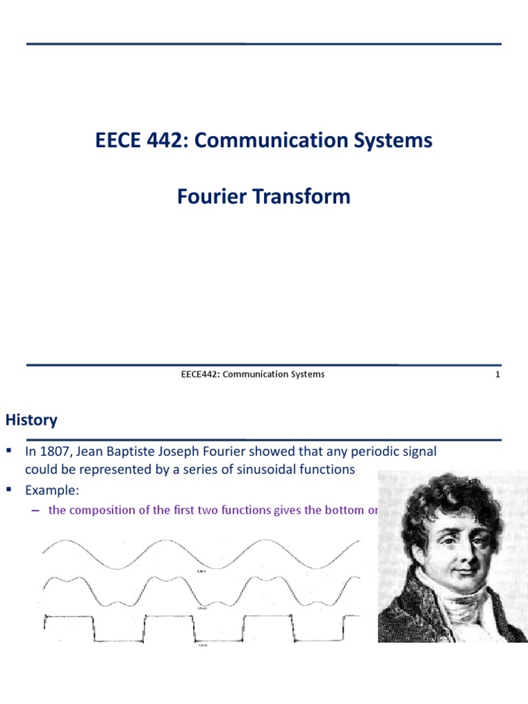 EECE 442 - Chapter 2 - Fourier Transform | PDF | Fourier Transform | Filter (Signal Processing)